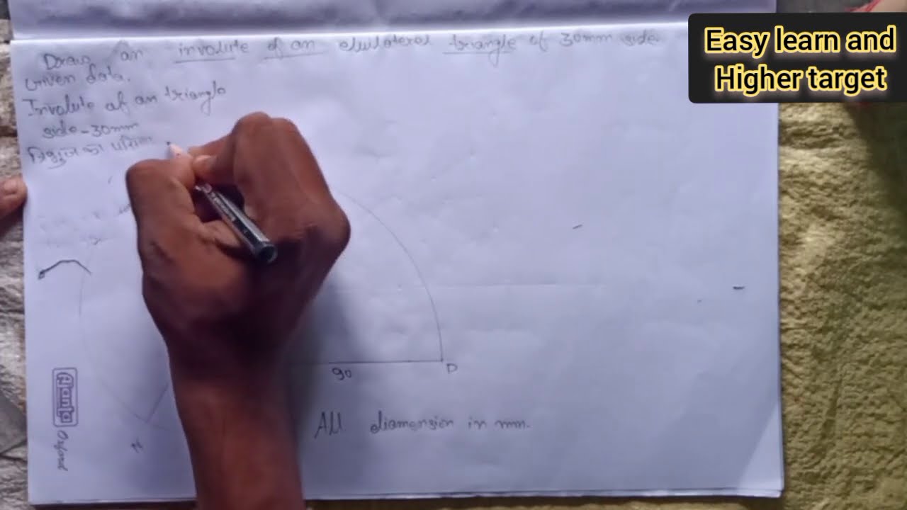 Draw a evaluate of the triangle base 40mm. ||Engineering drawing||All ...
