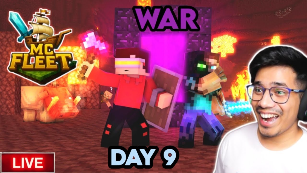 🛑 War In MC Fleet Server Minecraft | Gaming With JS is Live | Day 9 ...