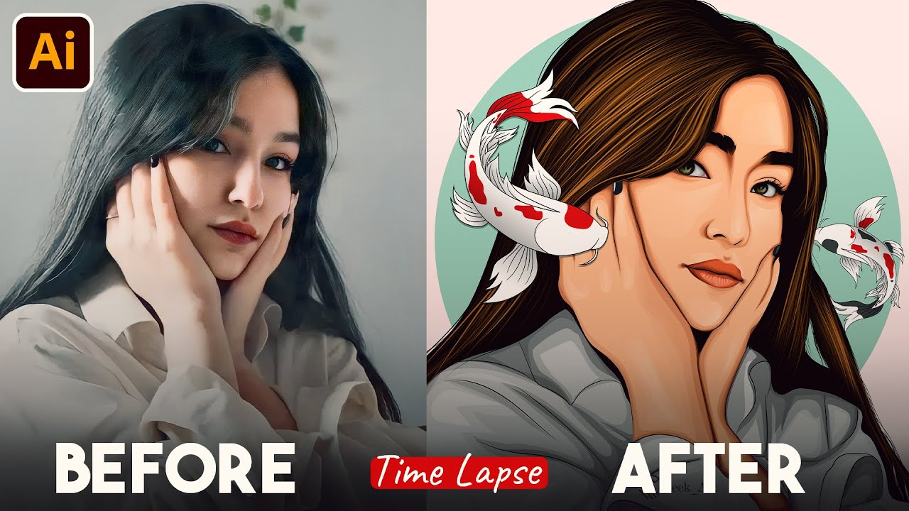 How To Draw Vector Art In Illustrator 🎨 Speed Art Youtube
