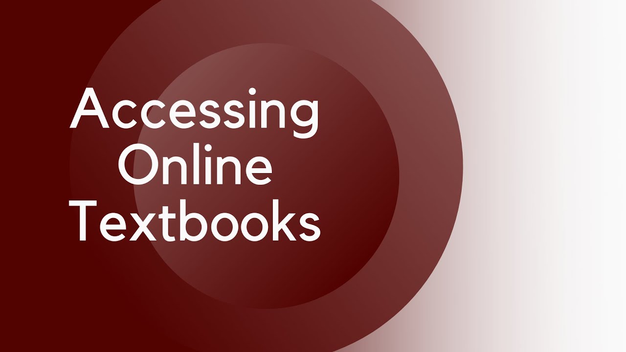 Accessing Online Textbooks - YouTube