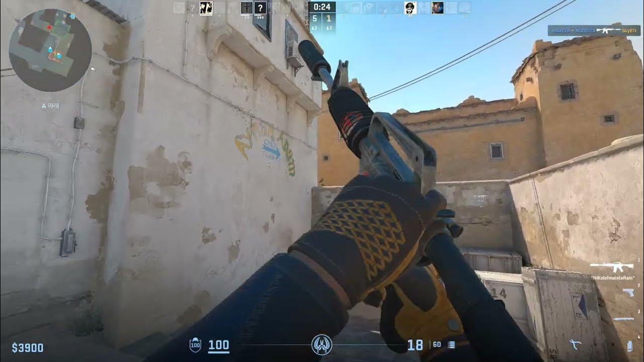 CS2 CS Dust II CT M4A1-S 2킬(3 vs 2 상황에서 A short으로 막판 러쉬 오며 동료 사살한 적 2명 연달아 사살하며 라운드 승리) - YouTube