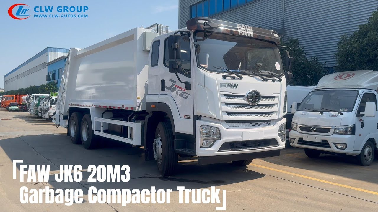 FAW JK6 6x4 260HP 300HP 20CBM 20M3 Compression Garbage Compactor Truck ...