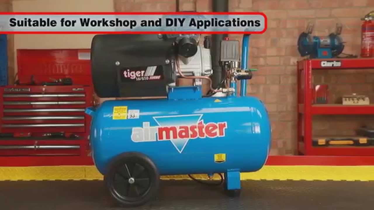 Airmaster Tiger 16/510 3hp 50 Litre Air Compressor - YouTube