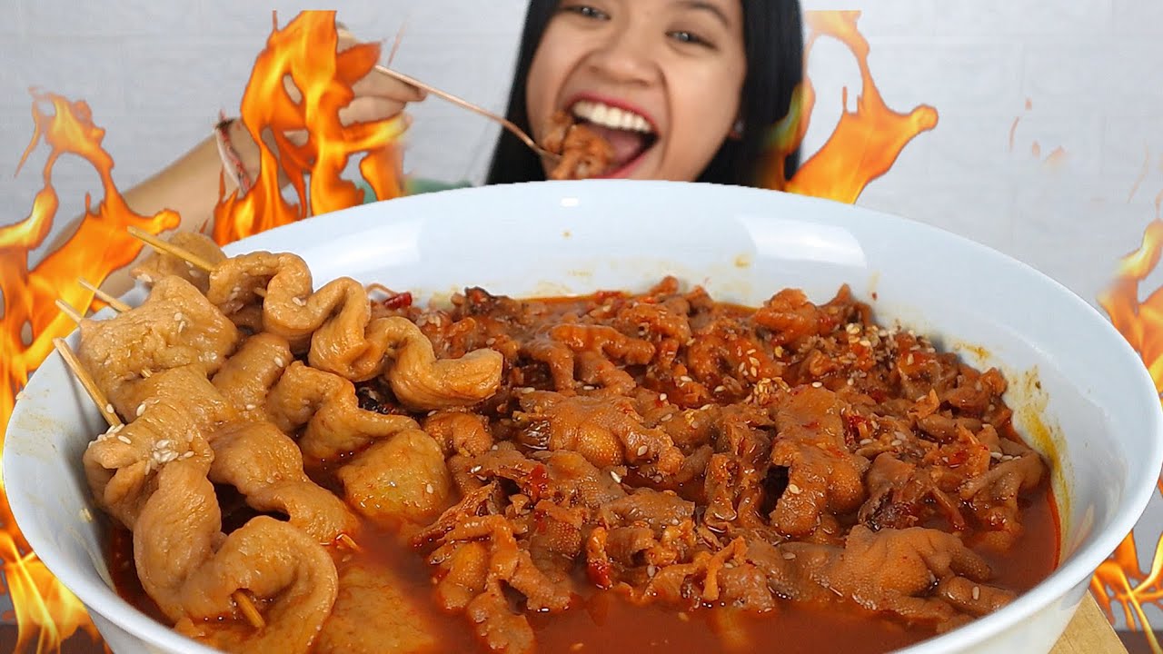 Mukbang Ceker Tanpa Tulang Odeng Kuah Samyang Super Pedas Youtube