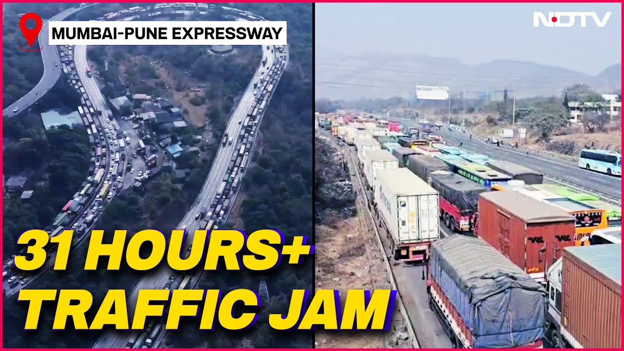 Mumbai Pune Expressway Traffic Jam | Drone Footage Shows Full Extent Of ...