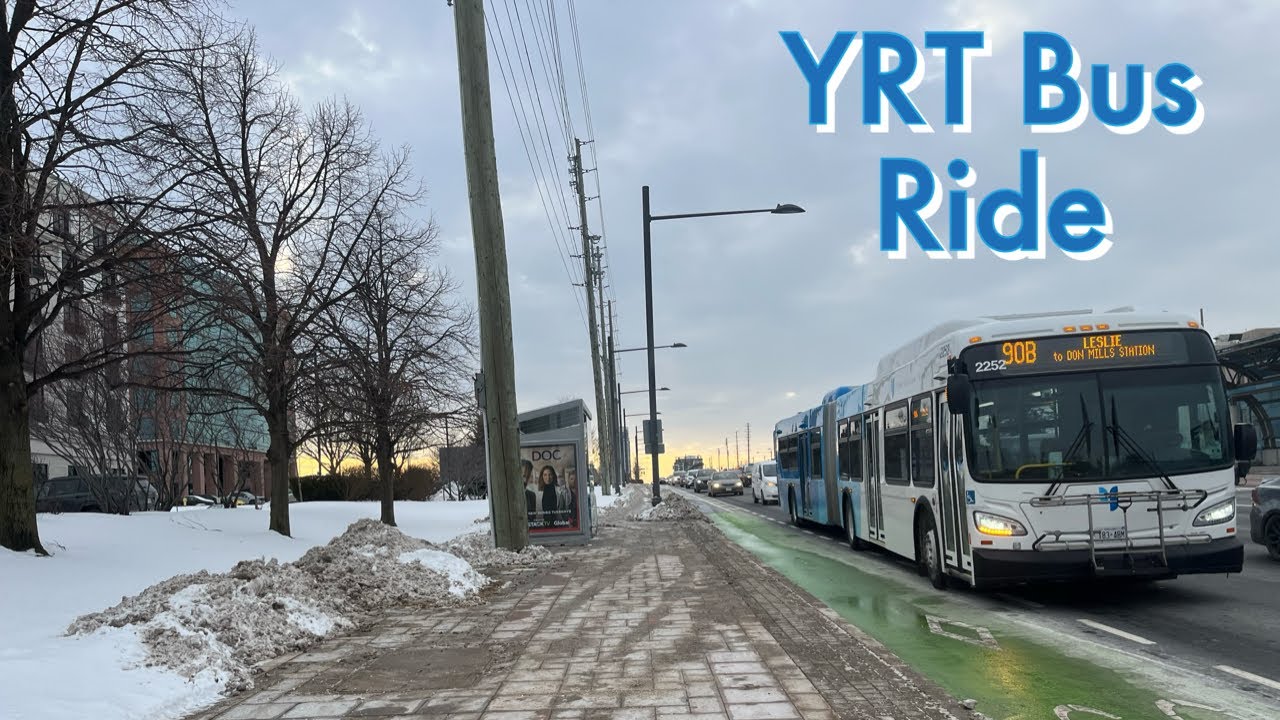 Markham YRT 90B Leslie Bus Ride - Highway 7/Commerce Valley to Don ...