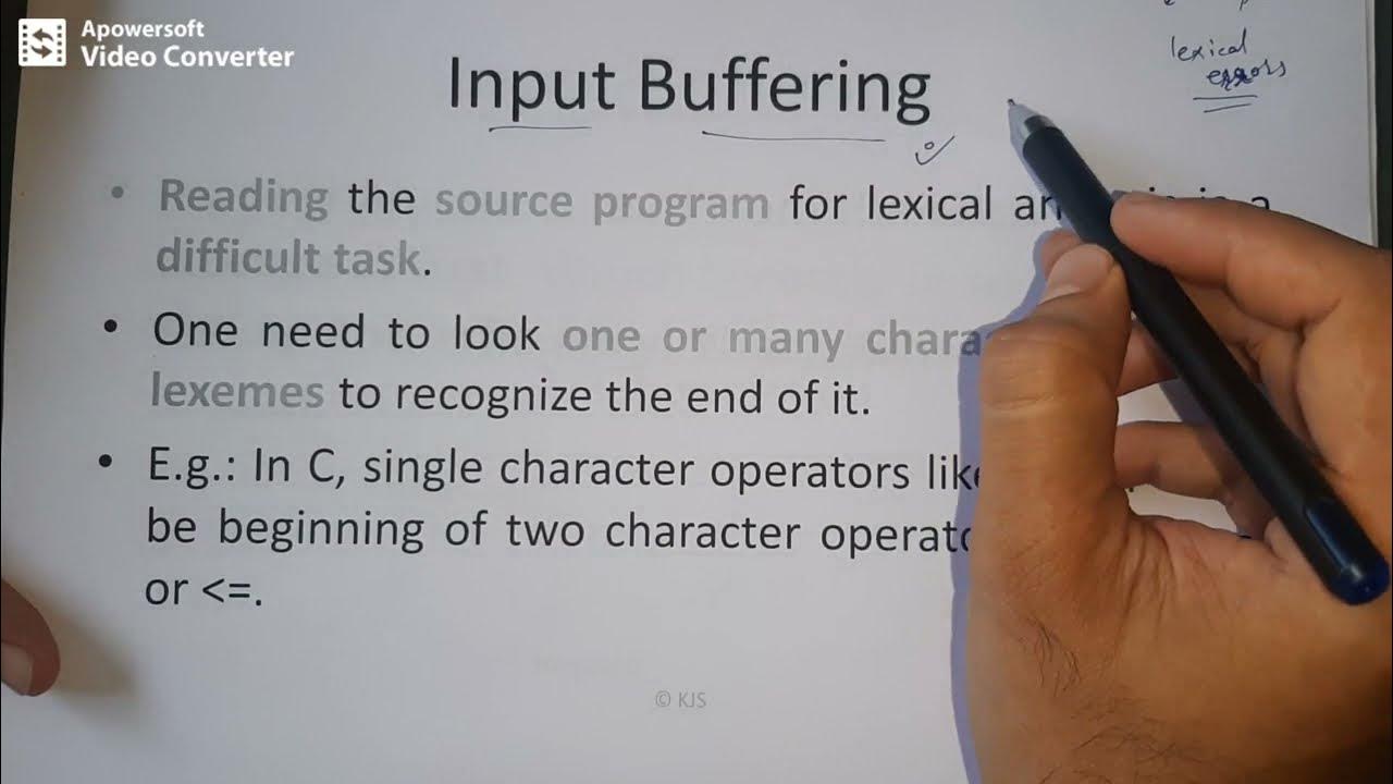 Lec7 Input Buffer in Lexical Analyzer - YouTube