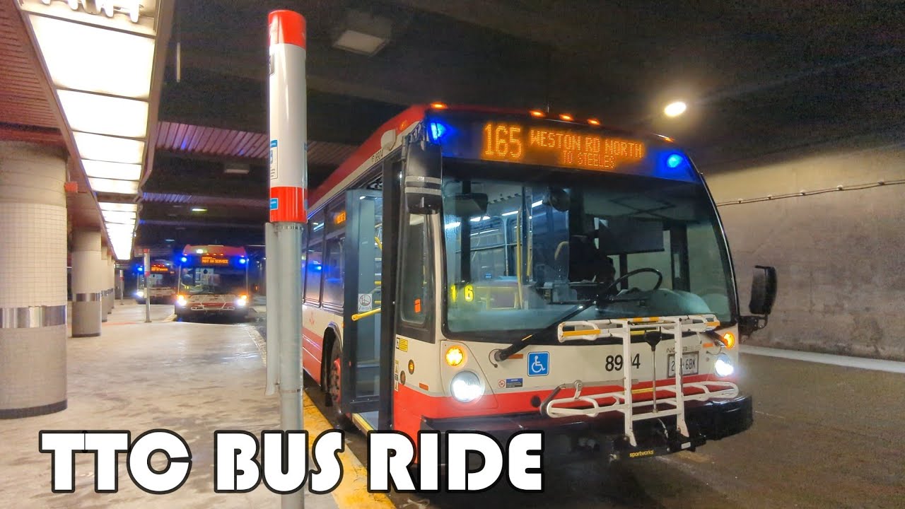 TTC Route 165 Bus Ride From Wilson Station to York Mills Station - YouTube
