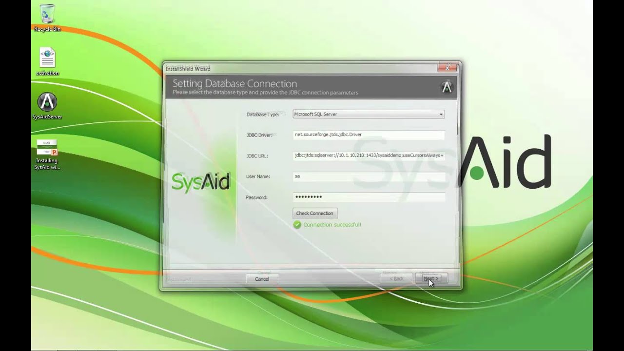 Downloading and Installing SysAid with MS SQL Database (with SysAid 9 ...