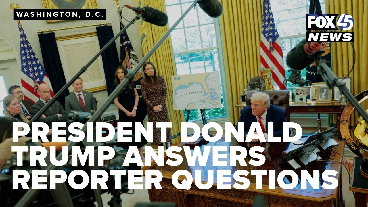 President Donald Trump answers reporter questions in Oval Office - YouTube