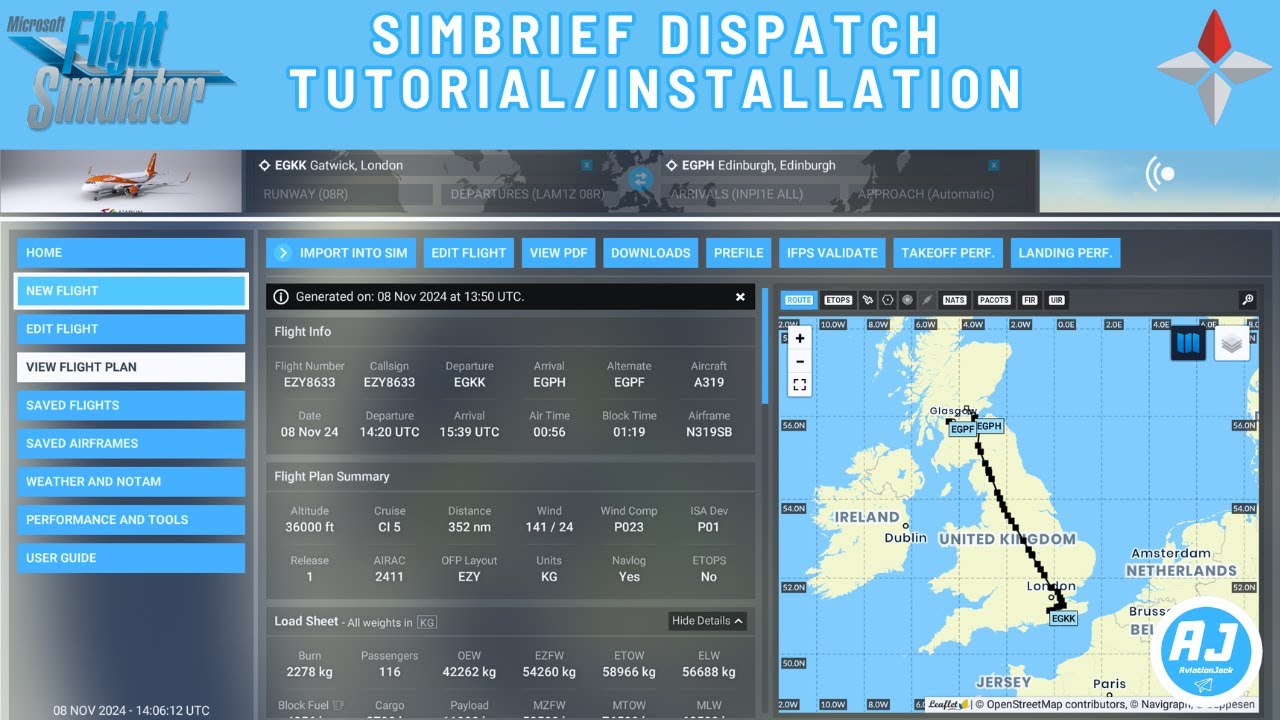 [MSFS] Simbrief Dispatch Tutorial and Installation for Microsoft Flight Simulator | - YouTube