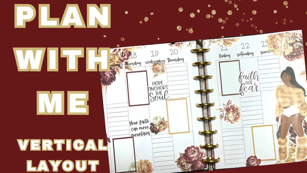 PLAN WITH ME | VERTICAL LAYOUT | USING STICKERS FROM FOUR SHOPS - YouTube