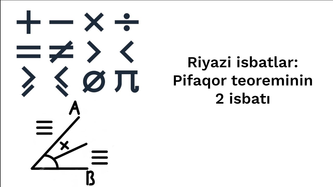 Riyaziyyat isbatlar: Pifaqor teoreminin 2 isbatı. - YouTube