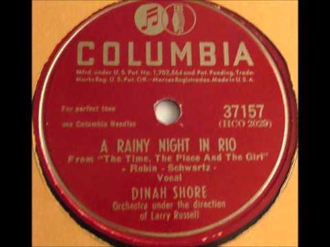 Dinah Shore - A Rainy Night In Rio on 1946 Columbia 78 rpm record ...