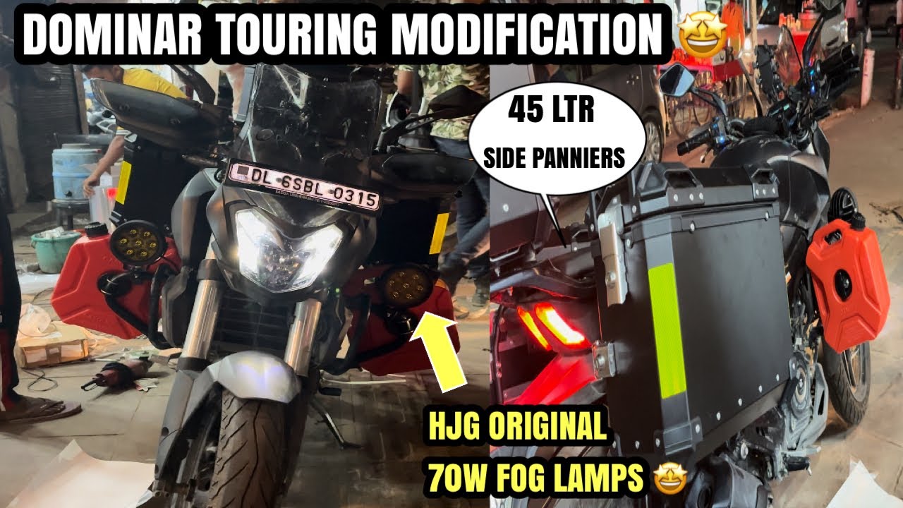 TOURING MODIFICATION IN DOMINAR 400 🔥INSTALLED 45LTR PANNIERS ,55LTR ...