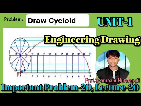 ED,UNIT-1,Lec-18||CYCLOID||General Method||Generator Circle Radius=20 ...