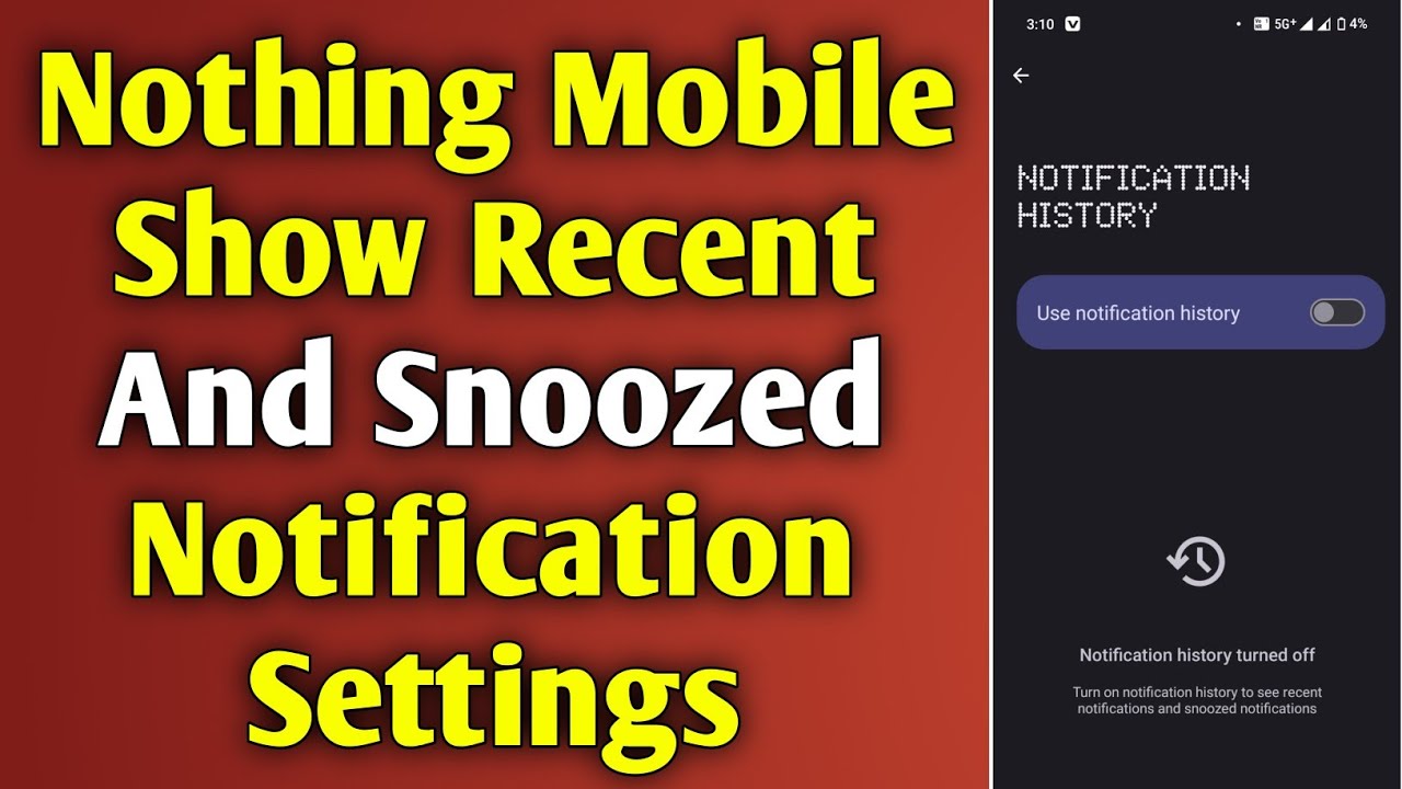Nothing Mobile Show Recent And Snoozed Notification Settings | Use ...