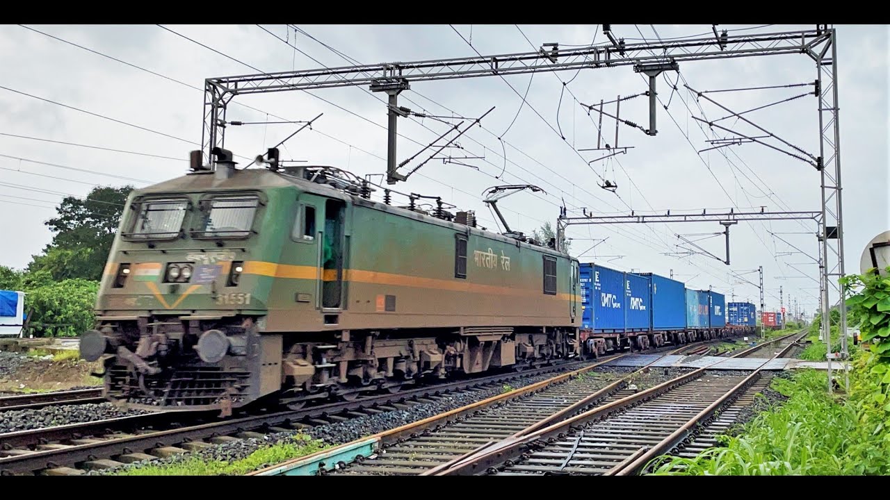 SUPER FAST FREIGHT TRAIN | Speeding Container Train with WAG-9 ...
