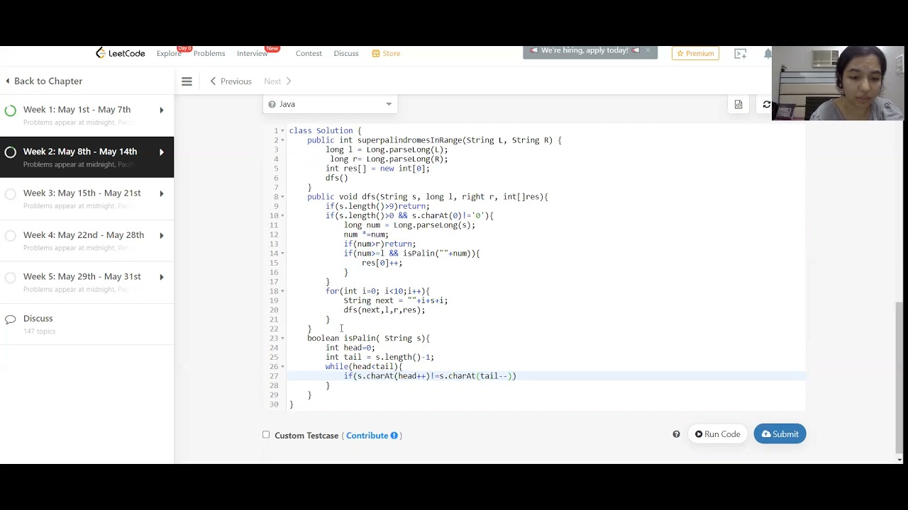 906 Super Palindromes May Leetcode Challenge 2021 Youtube