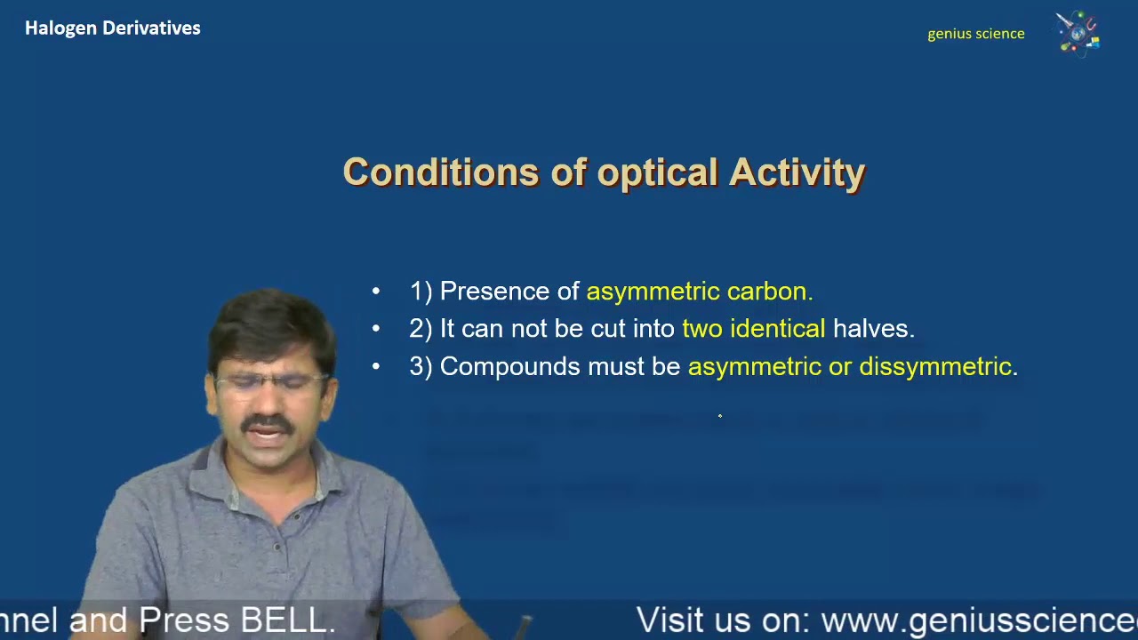 12th Chemistry | Halogen Derivative | Conditions for optically active ...