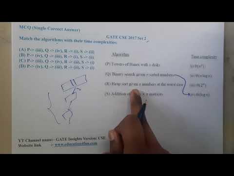 GATE CSE 2017 SET 2 Q ||Algorithms || GATE Insights Version: CSE - YouTube