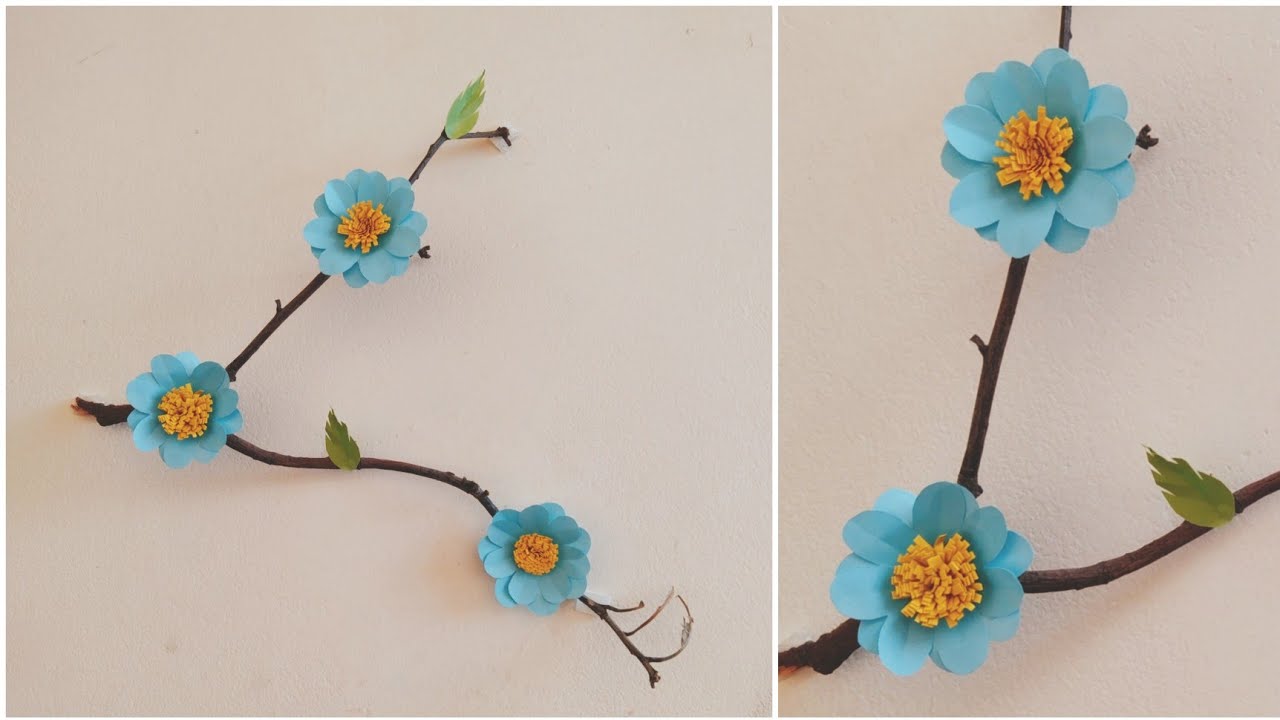 কাগজের ফুল বানানো/paper wall decoration | kagojer ful | কাগজের ফুল ...