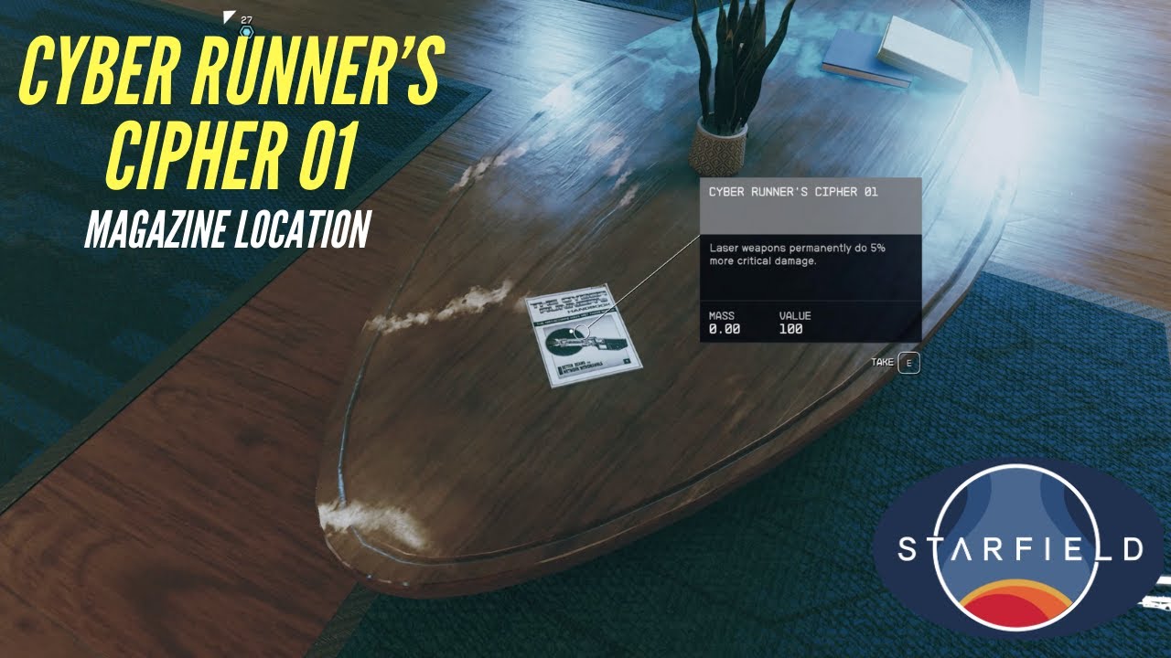Where to find the Cyber Runner's Cipher 01 Magazine | Starfield - YouTube