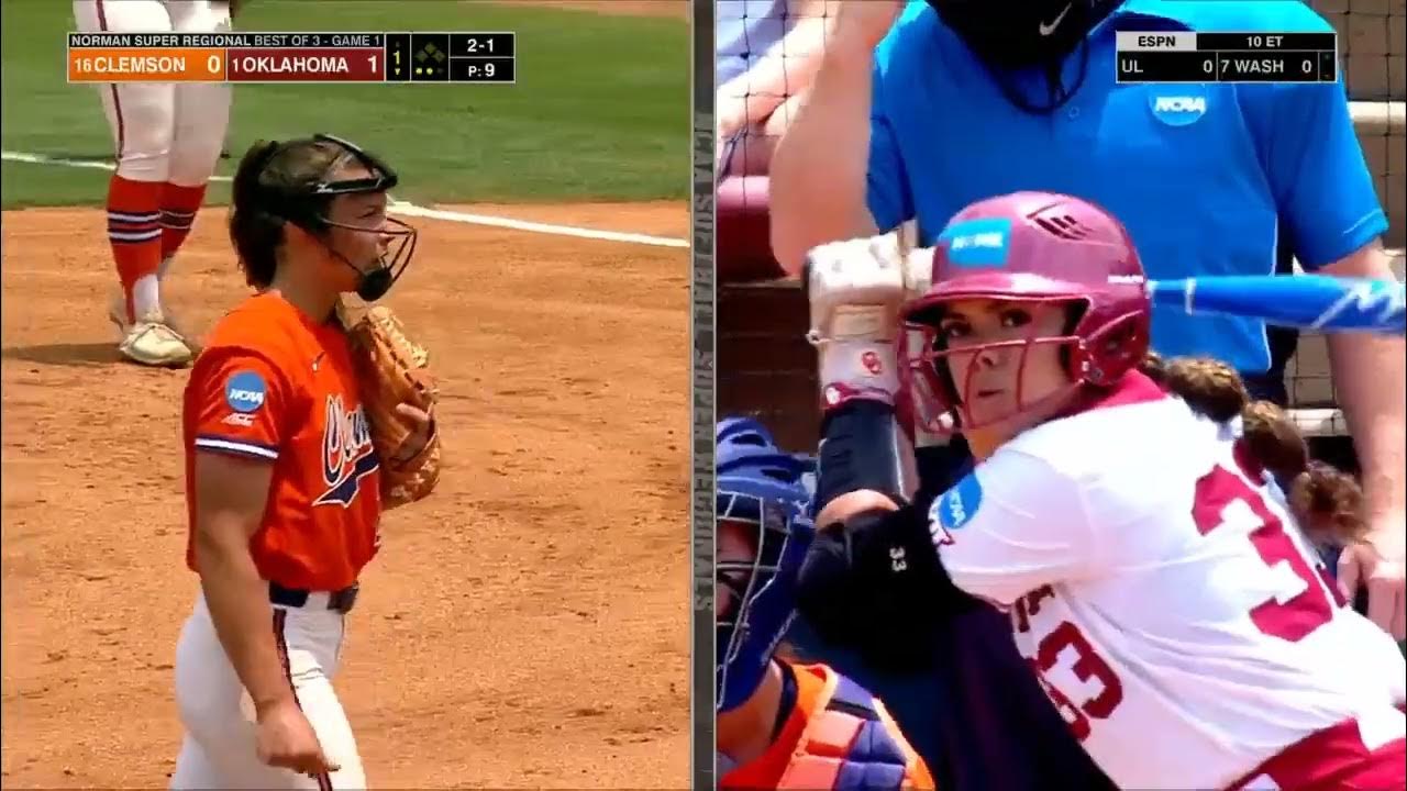 #1 Oklahoma Vs #16 Clemson | Game 1 | NCAA Softball 05/26/2023 - YouTube