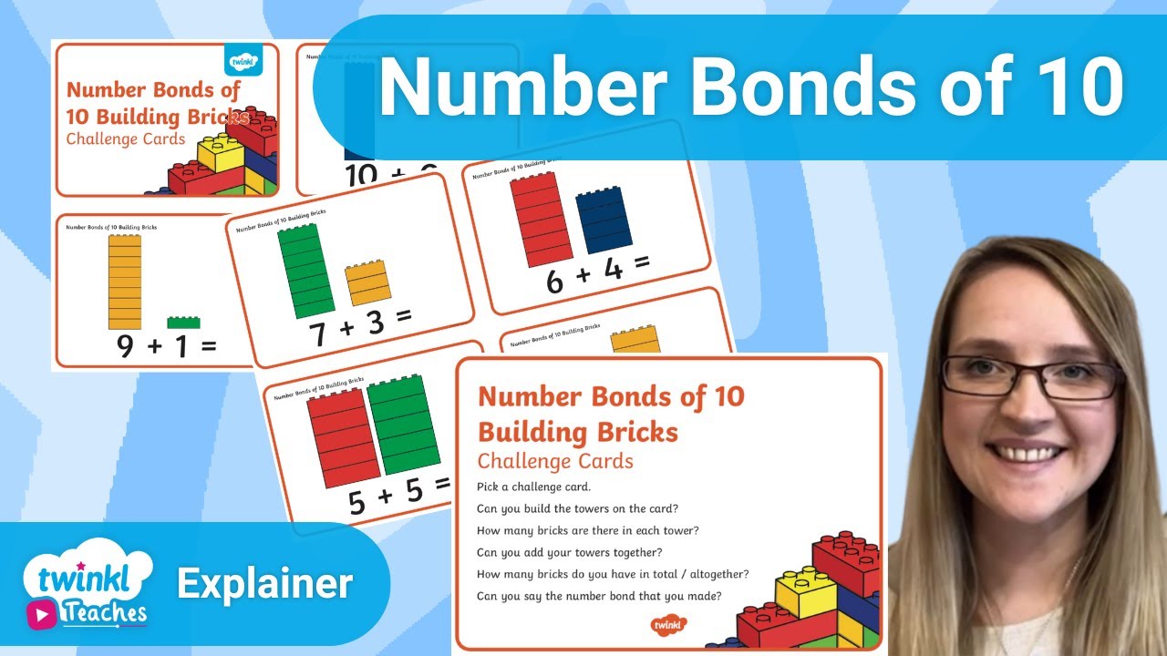 Building Bricks Challenge Cards Number Bonds of 10 - YouTube