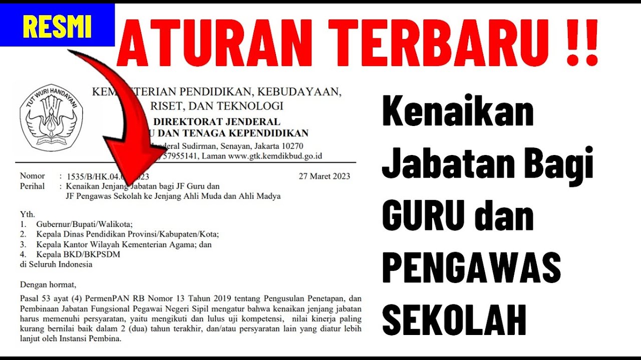 Resmi dari Kemendikbud ‼️ Aturan Kenaikan Jabatan Fungsional Guru dan ...
