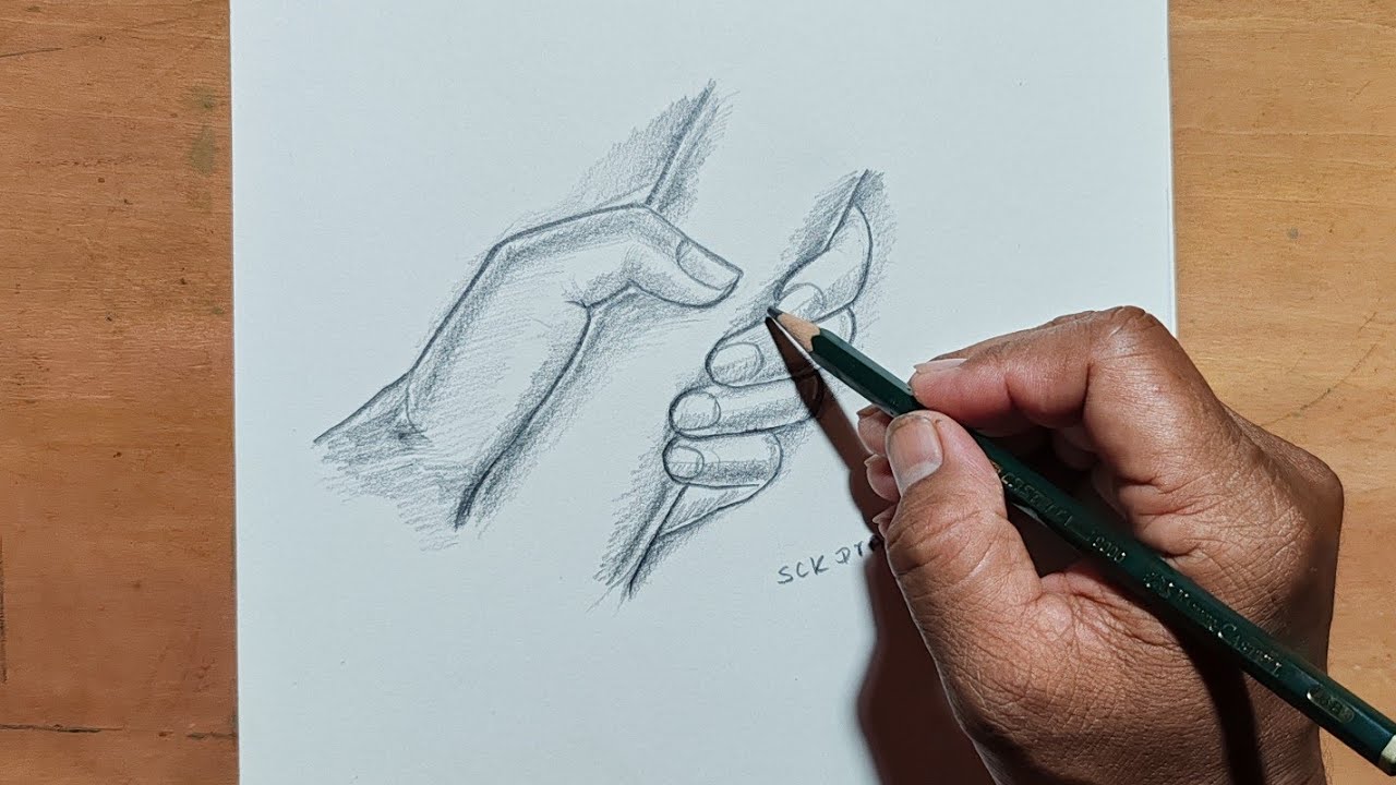 learn to draw the hand shade process - YouTube