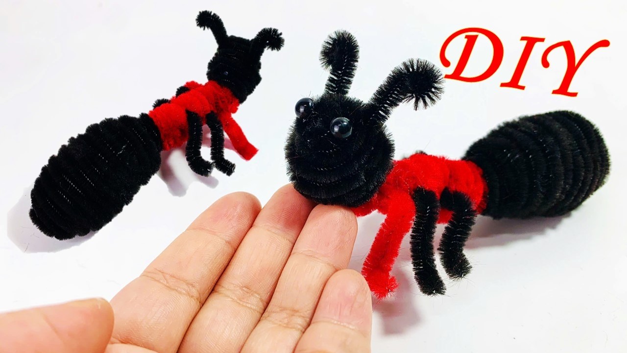 How to Make a Pipe Cleaner Ant | Easy Animals Pipe Cleaner Craft | DG ...