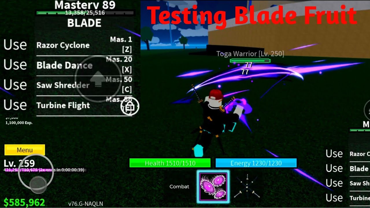 Testing Blade Fruit In Blox Fruits Roblox - YouTube