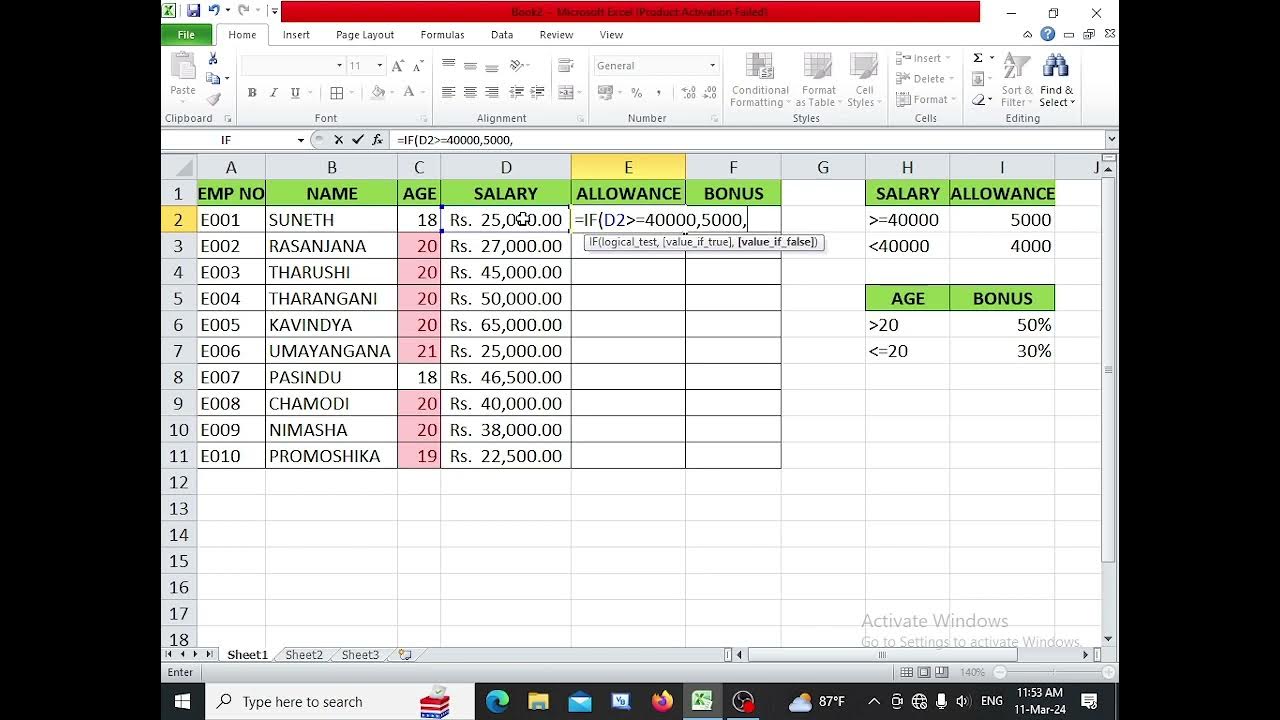 Microsoft Excel IF Function - YouTube