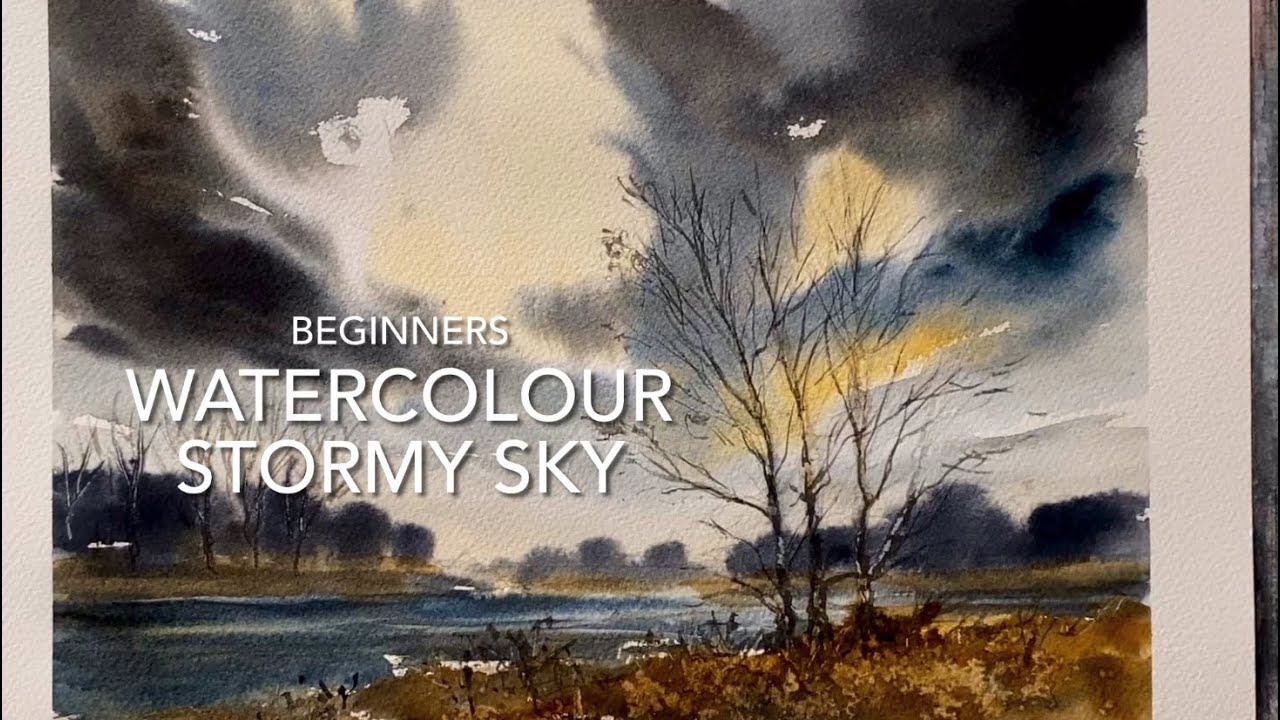 PAINT a STORMY SKY WATERCOLOR Landscape, Beginners Loose Watercolour ...