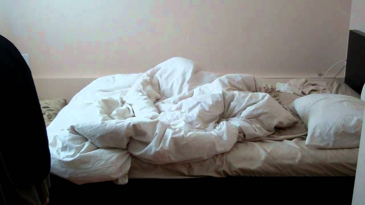Phoebe stuck between the duvet over and the duvet - YouTube