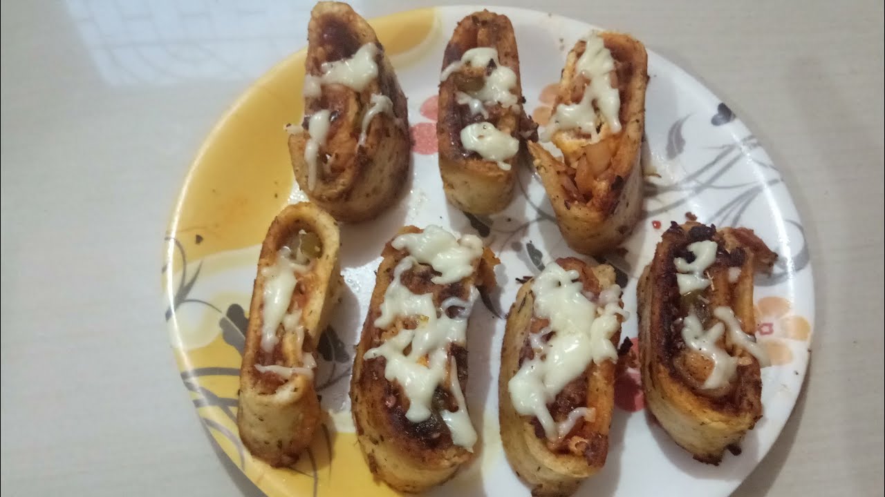 रवा पिझ्झा रोल्स//Rava pizza Rolls without oven n yeast #healthyfood ...