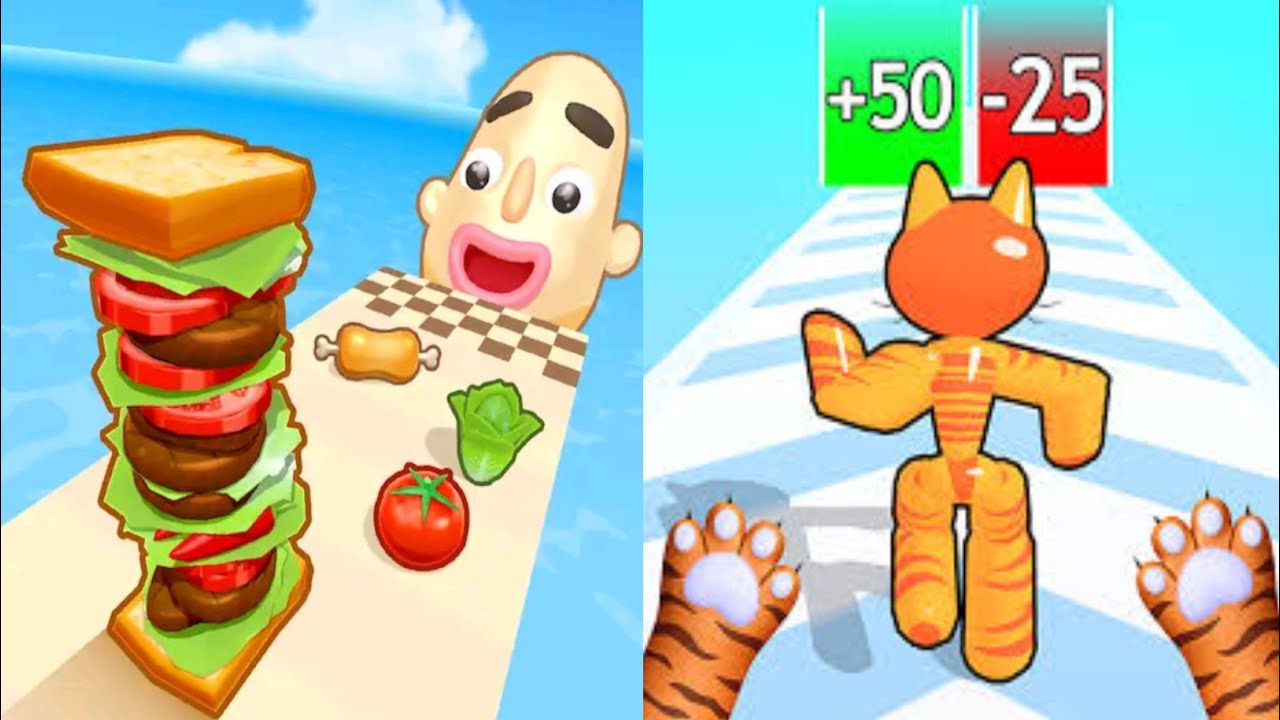 Sandwich Runner VS Bad Cat Sim: Size Shift Runner - Gameplay Part 1 - YouTube