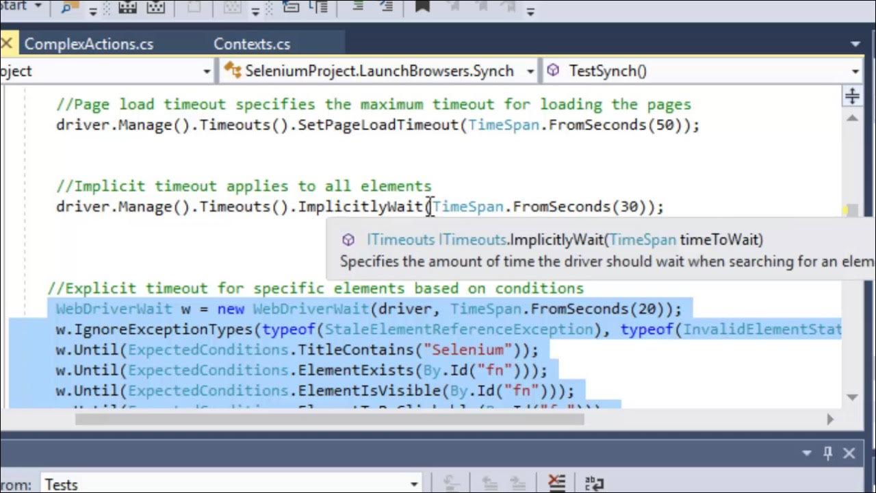 Lecture 11 - Synchronization in Selenium in C#.Net - YouTube