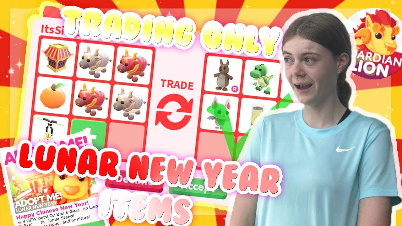 Only Trading LUNAR NEW YEAR 2021 Items In Roblox Adopt Me - YouTube
