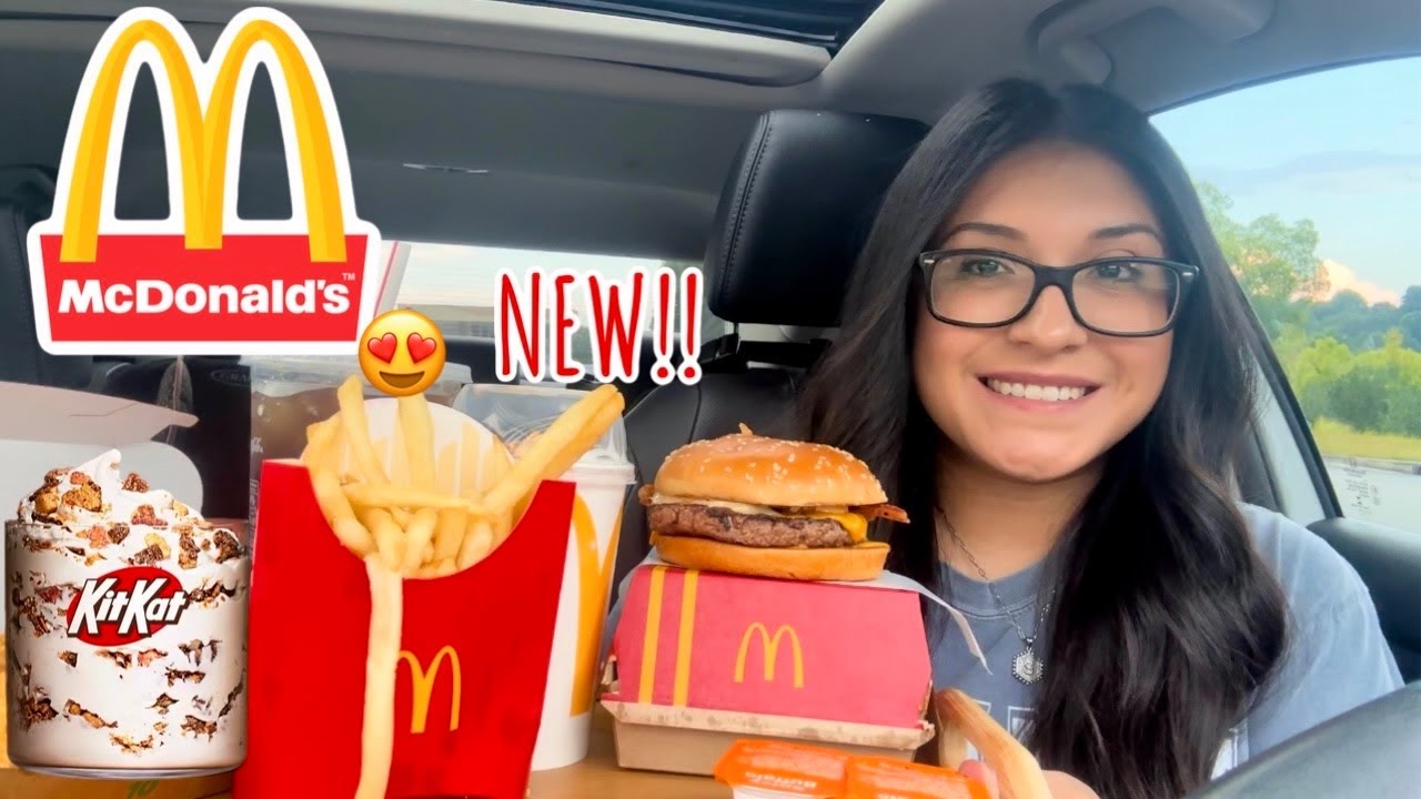 Trying McDonald's NEW Menu items!! 🍔🍟 (Smokey BLT & Kit Kat Banana Split McFlurry!!) - YouTube