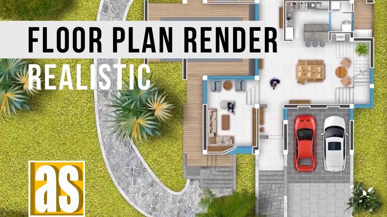 Architectural Floor Plan Rendering in Photoshop | Photoshop Tutorial ...