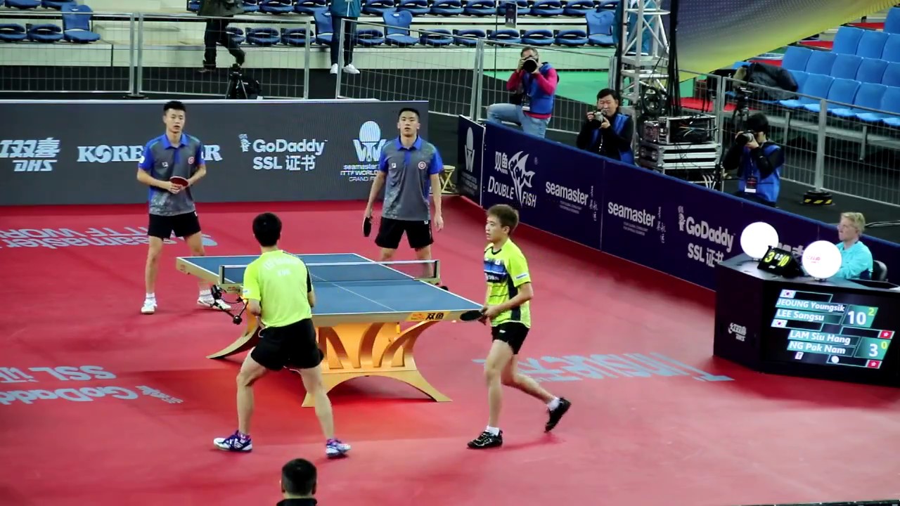 이상수/ 정영식 vs Lam Siu Hang / NG Pak Nam 남자 복식 8강 2018 Grand Finals - YouTube