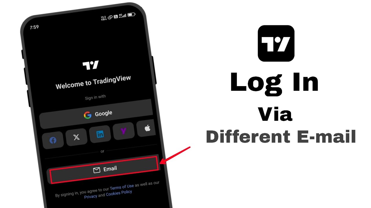 How To Get Login Via Different Email Option In Trading View Insteed Of ...
