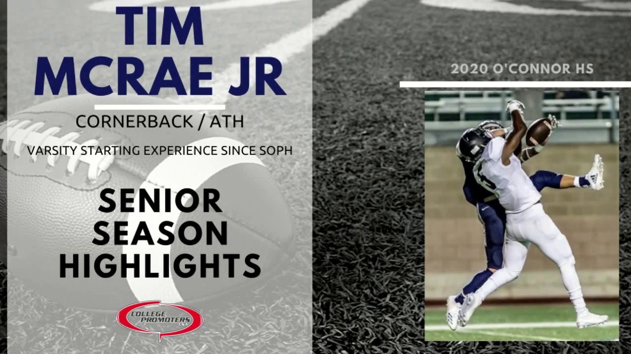 Tim McRae Jr | CB/ATH | Senior Season Highlights c/o 2020 - YouTube