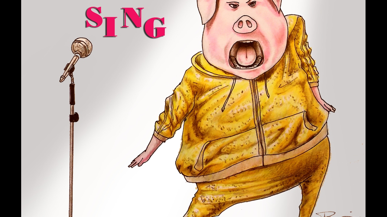 Drawing GUNTER from the movie SING - YouTube