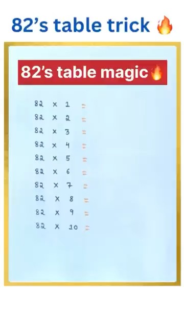 82 times table trick🔥#82’stabletrick#fasttablelearninghacks - YouTube