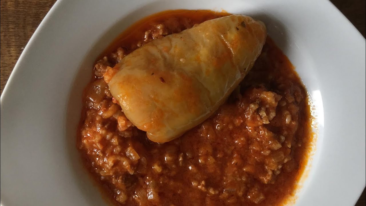 Speca te mbushur me mish dhe oriz - YouTube