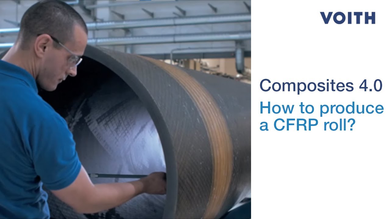 How to produce a CFRP roll? - Voith Composites 4.0 - YouTube