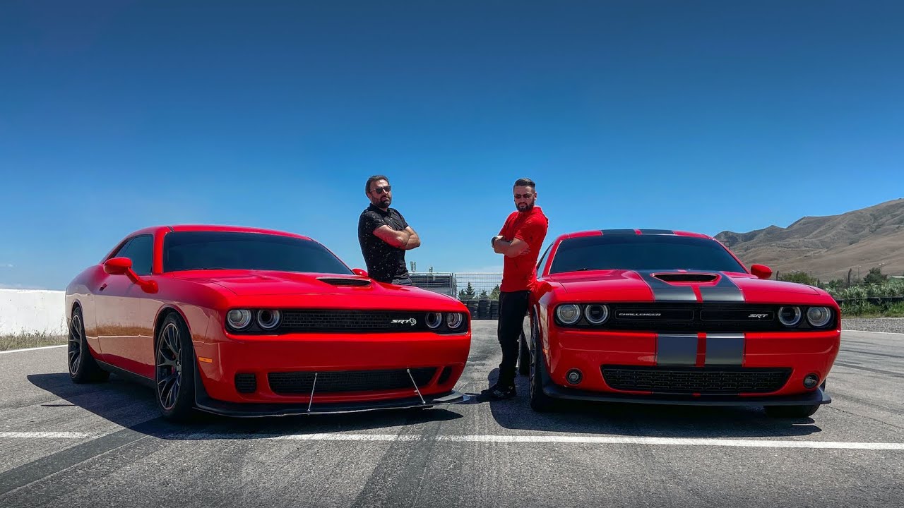 უტდ - Dodge Challenger SRT vs SRT HELLCAT - ჯოჯოხეთის კატა! - YouTube